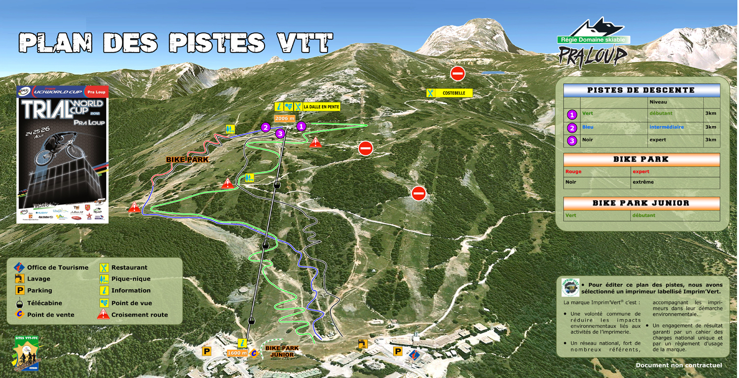 Plan des pistes Pra-Loup